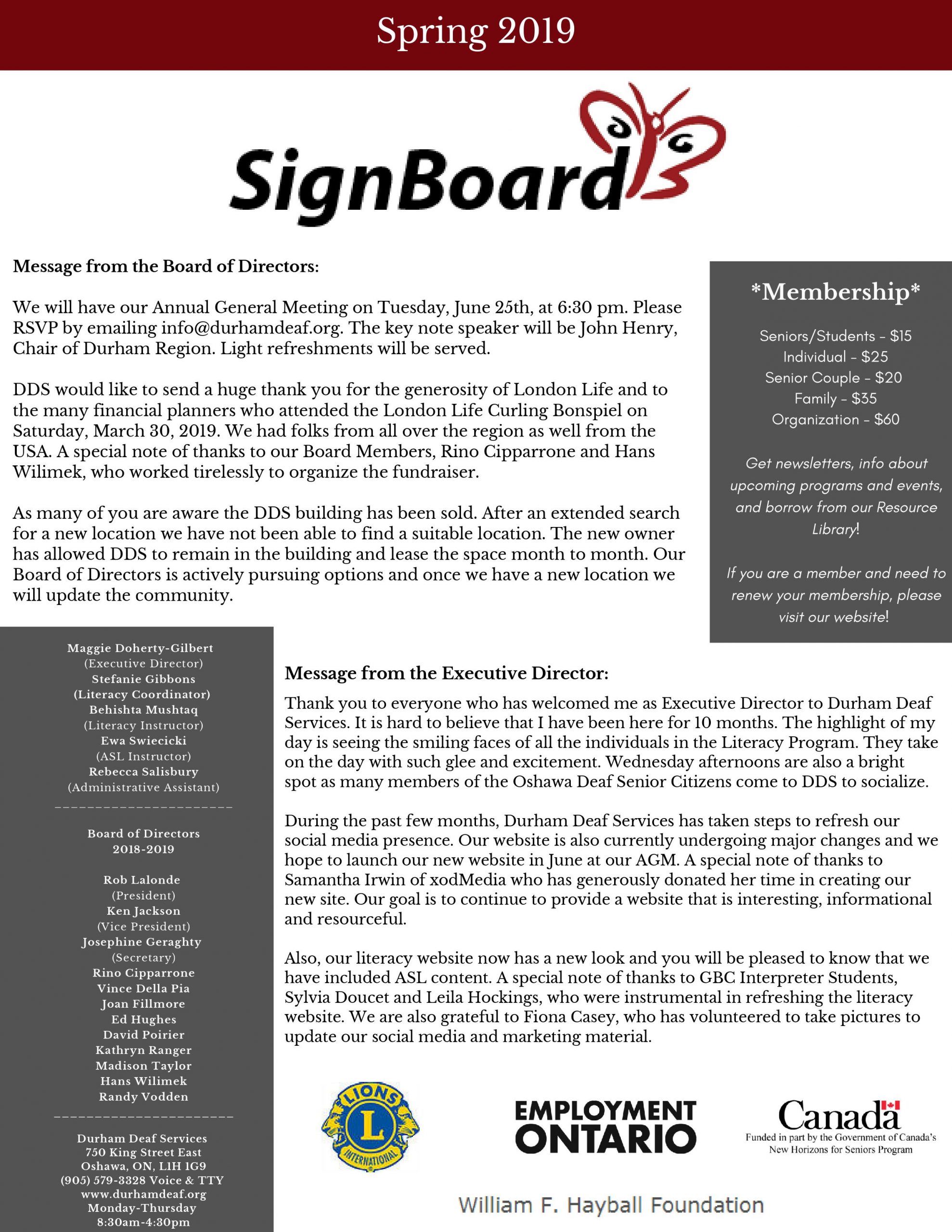 Newsletter – Durham Deaf Services