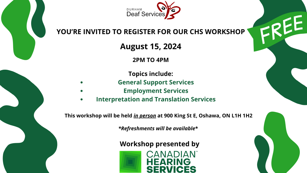 Canadian Hearing Services Workshop – Durham Deaf Services